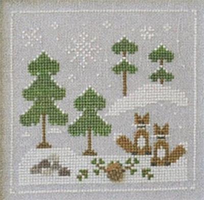 Frosty Forest 6 - Snowy Foxes | Cross Stitch Pattern