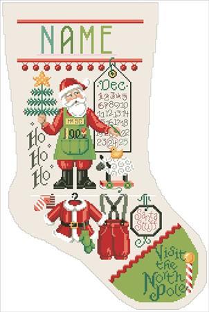 "Santa Stuff Stocking" | Cross Stitch Pattern