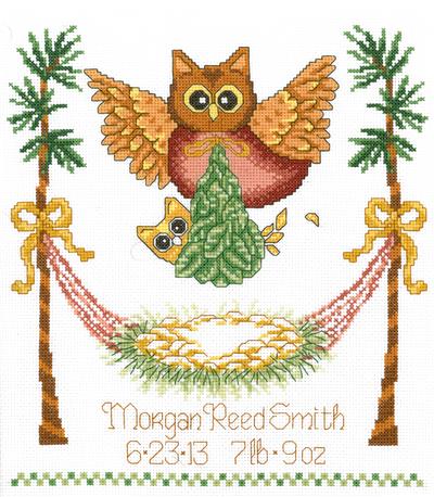 "Baby Owl Birth Record" | Cross Stitch Kit