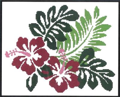 "Hibiscus Flowers" | Cross Stitch Pattern