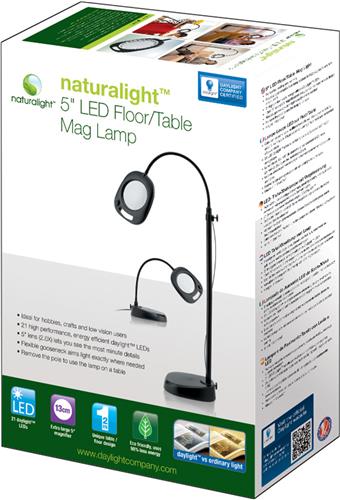 Naturalight LED 5 Floor Magnifying Light-Black