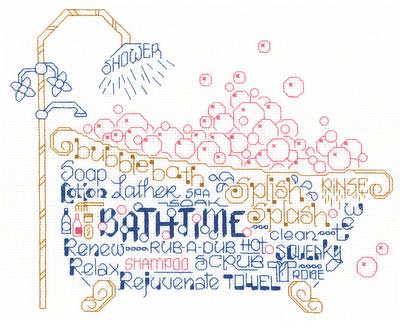 "Let's Take a Bubble Bath" | Cross Stitch Pattern