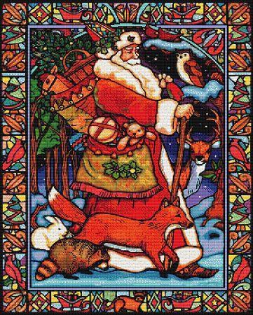 "Stained Glass Santa, by Lewis T Johnson"