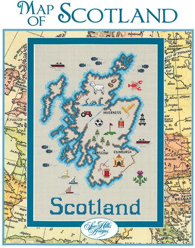 "Scotland Map" | Cross Stitch Pattern