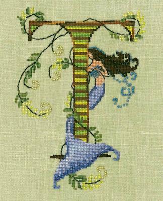"Letters From Mermaids-T" | Cross Stitch Pattern
