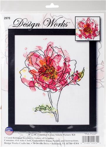 "Pink Floral" | Cross Stitch Kit