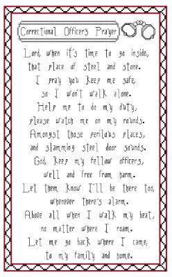 "Correctional Officer Prayer" | Cross Stitch Pattern