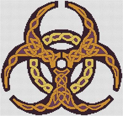 "Biohazard Knotwork" | Cross Stitch Pattern