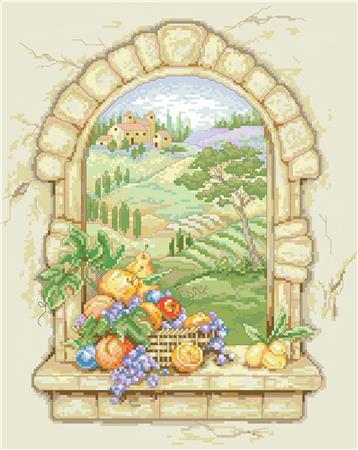 "Tuscan View" | Cross Stitch Pattern