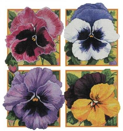 "Pretty Pansies (Crop)" | Cross Stitch Pattern
