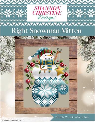 "Right Snowman Mitten" | Cross Stitch Pattern