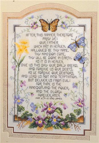 "Floral Lord's Prayer" | Cross Stitch Pattern
