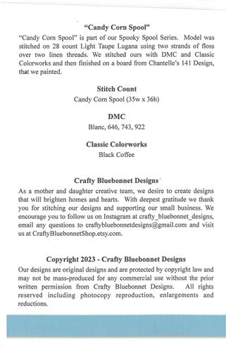 "Candy Corn Spool" | Cross Stitch Pattern