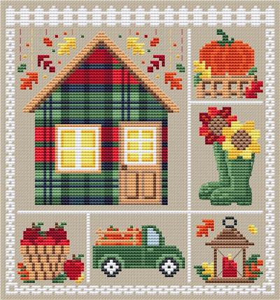 "Fall Cabin" | Cross Stitch Pattern