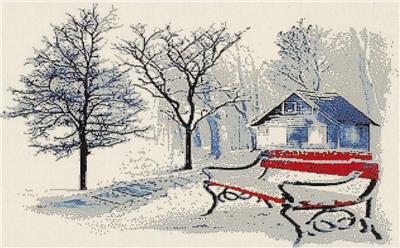 "Red Bench" | Cross Stitch Pattern